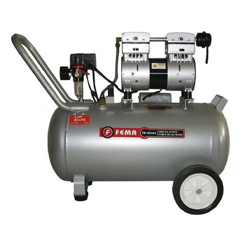 Compresor Carter Seco Fema 8050 Sin Aceite 800w 50Lts 110Lbs
