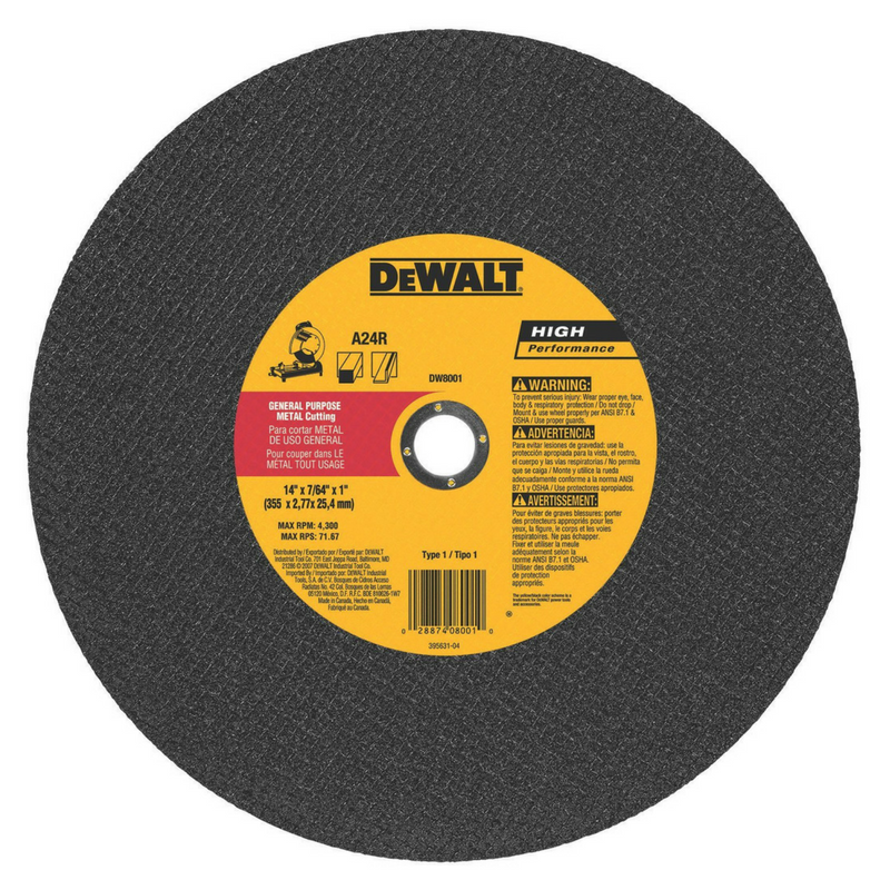 Disco P/Sensitiva Dewalt 14" 355 X 3 X 25.4 - Dewalt