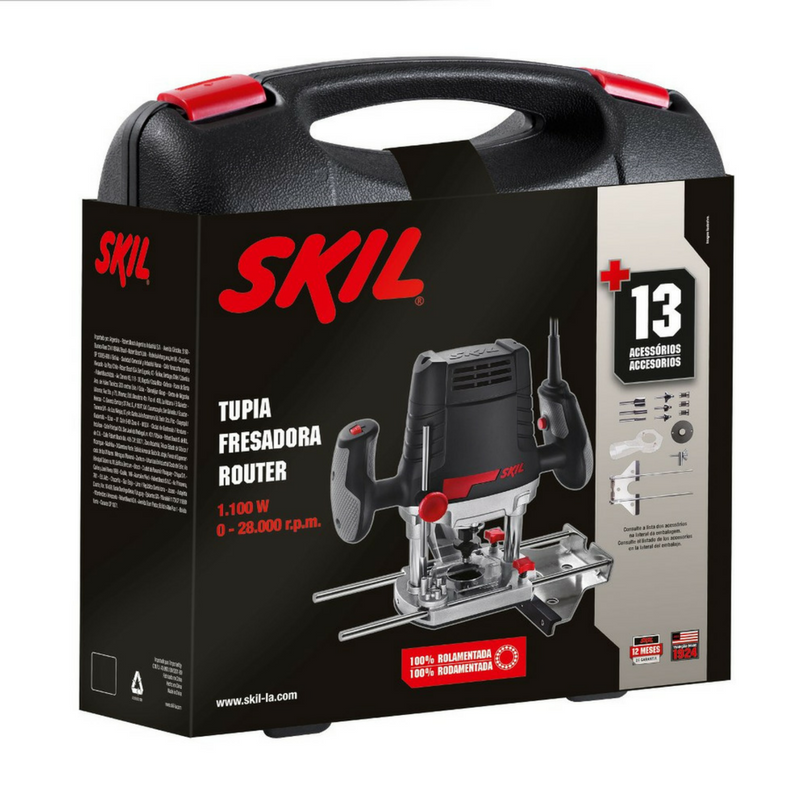 Fresadora Router Rebajador Tupi 1100w + Maletín y Accesorios SKIL 1831 ...
